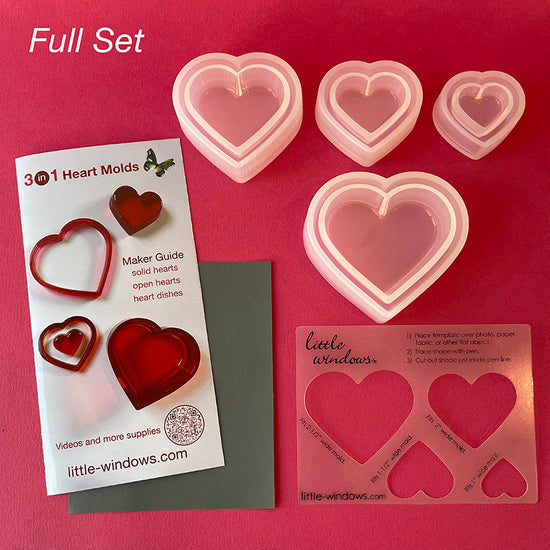 BEST Resin Heart Molds - quality silicone, cast 3 ways, in 4 sizes ...