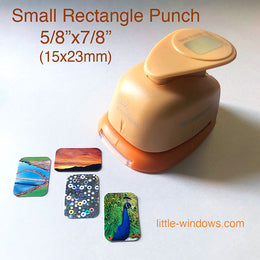 Paper Punch - Small Rectangle (9/16"x15/16") fits resin molds, bezels ...